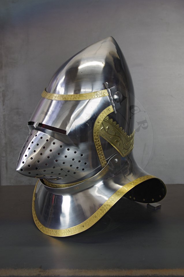 The great bascinet in English style for Agincourt battle period. Demi ...