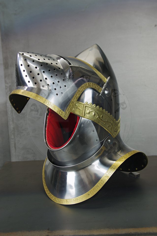 The great bascinet in English style for Agincourt battle period. Demi ...