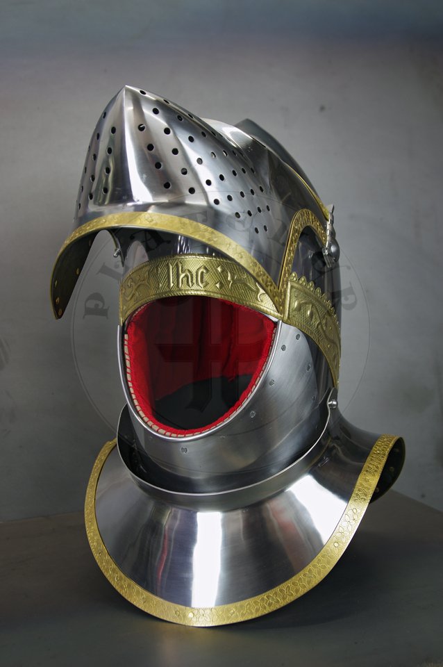 The great bascinet in English style for Agincourt battle period. Demi ...