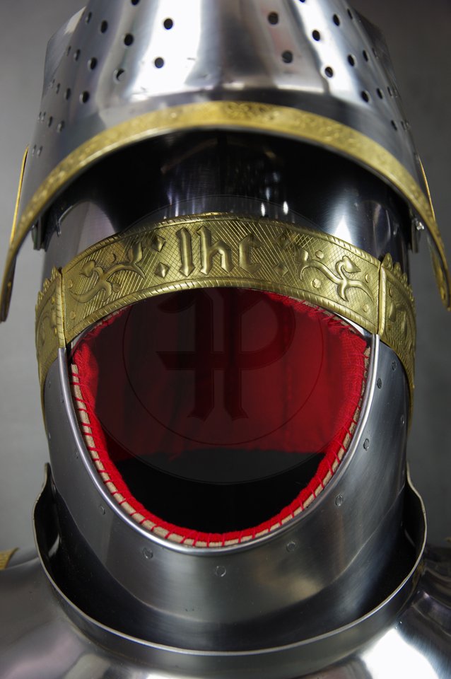 The great bascinet in English style for Agincourt battle period. Demi ...