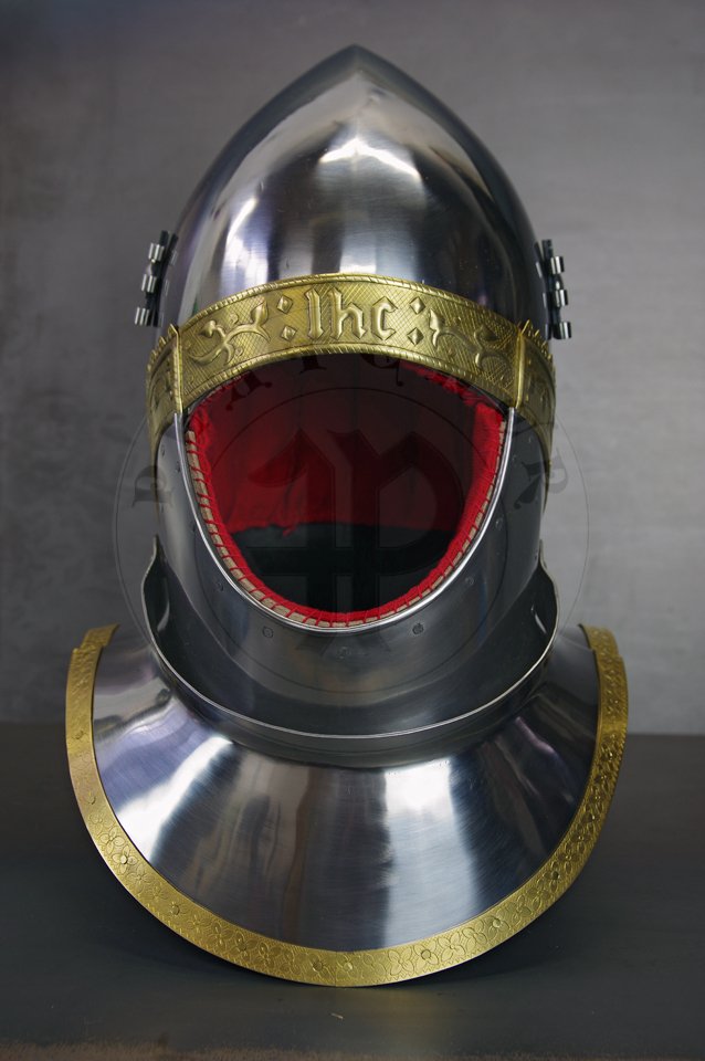 The great bascinet in English style for Agincourt battle period. Demi ...